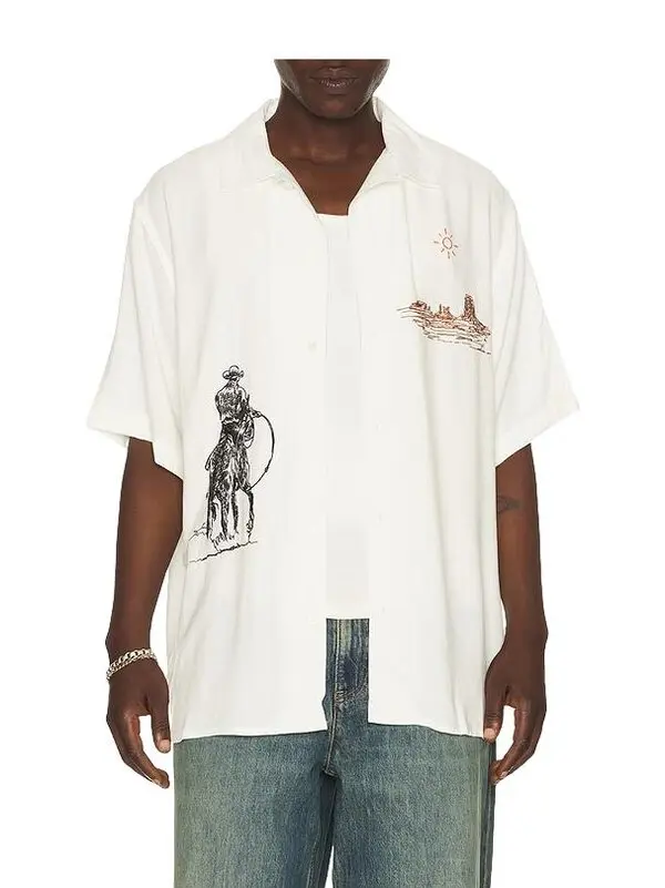 ONE OF THESE DAYS Tomorrow Has Already Spoken Camp Shirt In Ivory - Bone