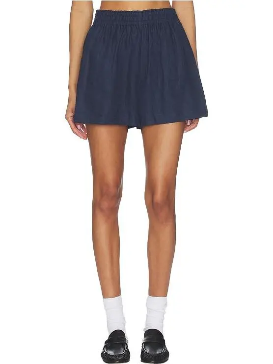 PERFECTWHITETEE Linen Pull-on Shorts - Navy