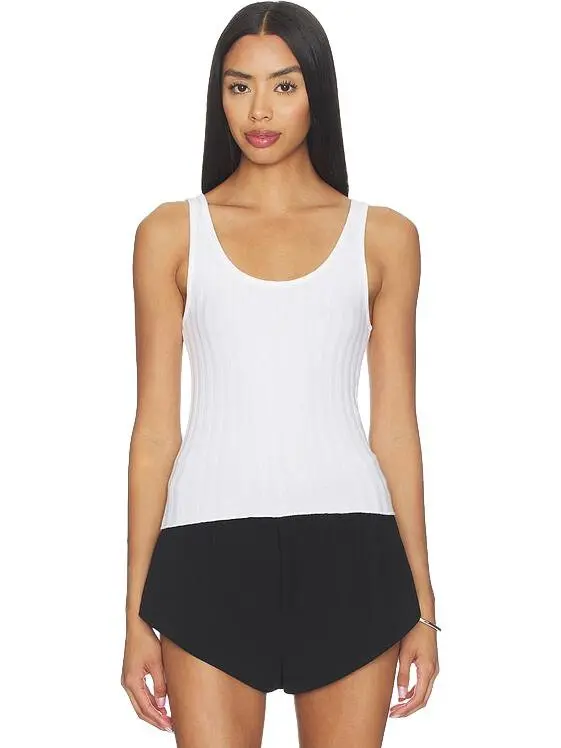 PERFECTWHITETEE Poorboy Rib Tank Top - White