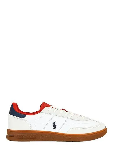 Polo Ralph Lauren Bedford Leather & Suede Low Top Sneaker - White  Spring Navy  & Bistro Red