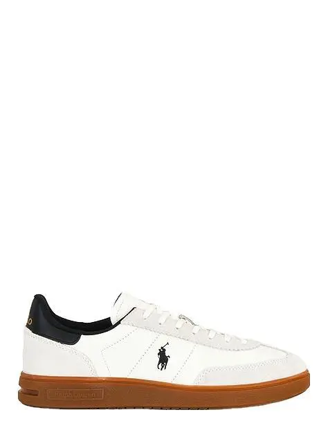 Polo Ralph Lauren Bedford Leather & Suede Low Top Sneaker - White & Black