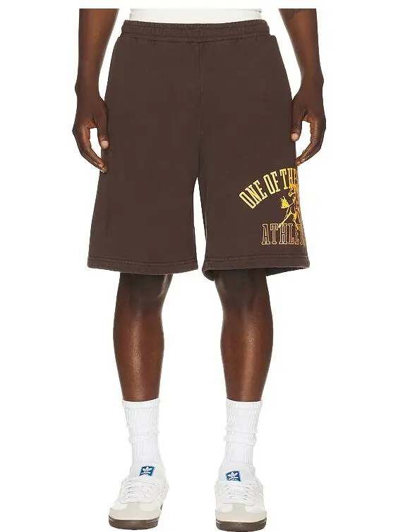 ONE OF THESE DAYS Athletics Sweat Short - Dark Brown