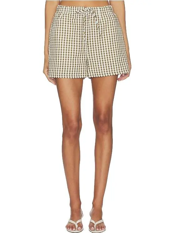 Sanctuary Gingham Seersucker Shorts - Timber & Collagen Gingham