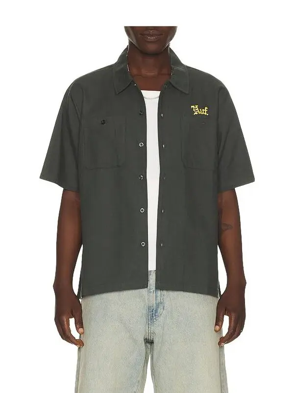 HUF Fantasies Work Shirt In Green - Marine
