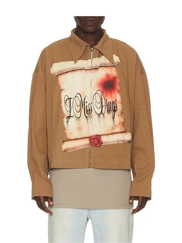 MADFRENZY Miss Overshirt In Brown - Beige