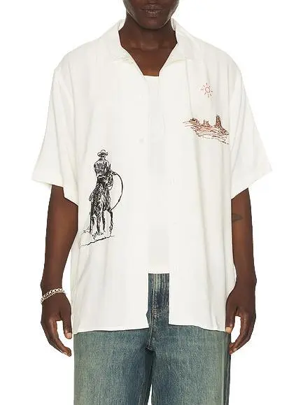 ONE OF THESE DAYS Tomorrow Has Already Spoken Camp Shirt - Bone