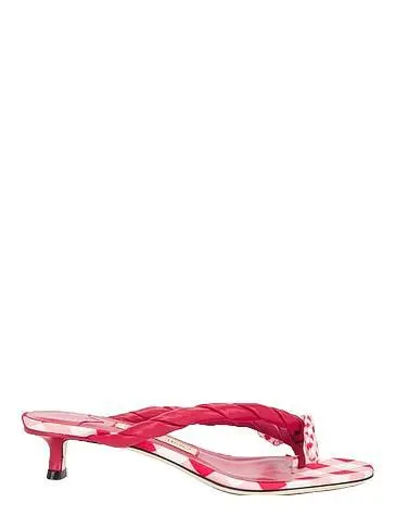 JIMMY CHOO Liss 35 Gingham Bow Sandals - Ruby Red Mix