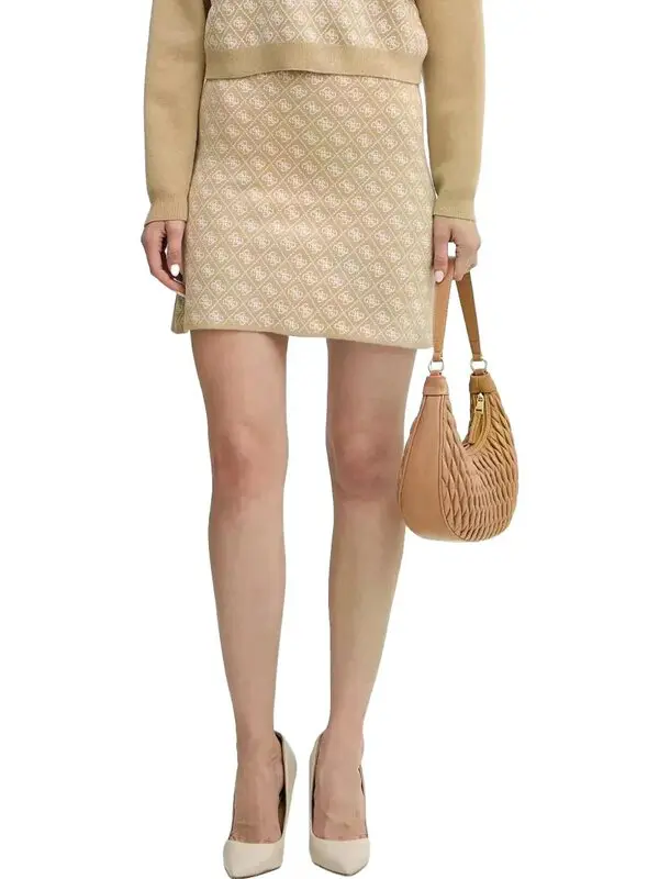 Guess Aubrey Wool Mini Skirt - Neutrals