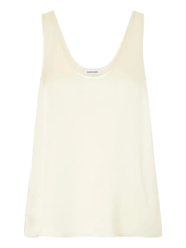 ANINE BING Lea Silk Tank - Neutrals