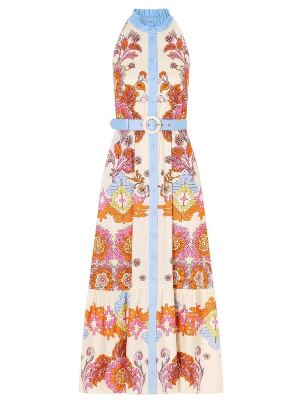 Borgo De Nor Biba Tiered Printed Cotton-poplin Maxi Dress - Multi