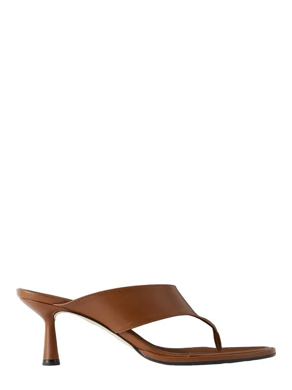 AeydĒ Olenna 65 Leather Thong Sandals - Brown