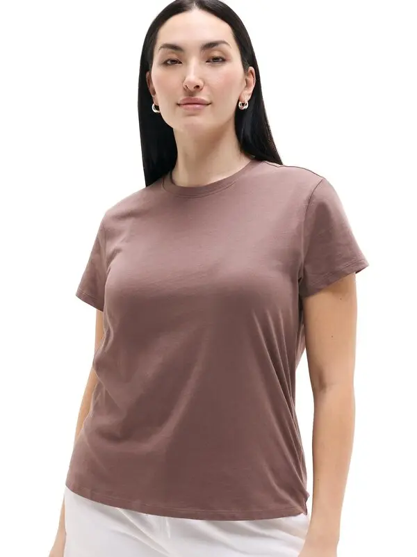 Athleta Classic Fit Cotton Tee - Driftwood