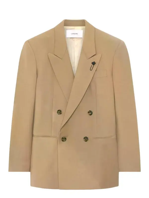 LARDINI Double-breasted Peak-lapel Blazer - Neutrals