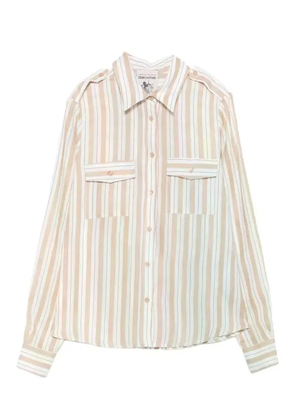 SEMICOUTURE Striped Button-up Shirt - Neutrals