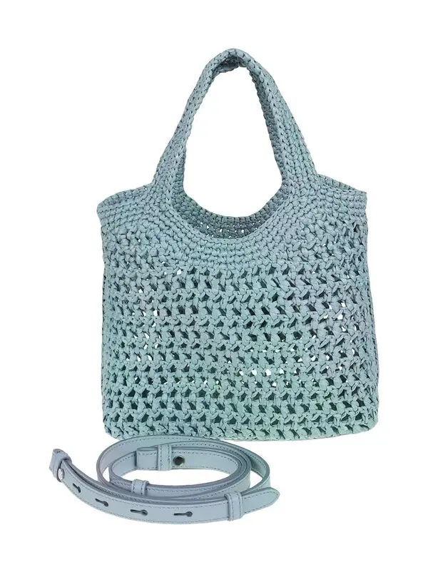 TOD'S Crochet-knit Logo-patch Tote Bag - Blue