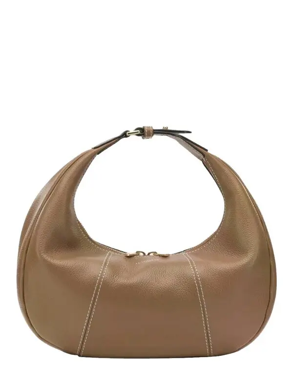 LE TANNEUR Small Pebbled Shoulder Bag - Brown