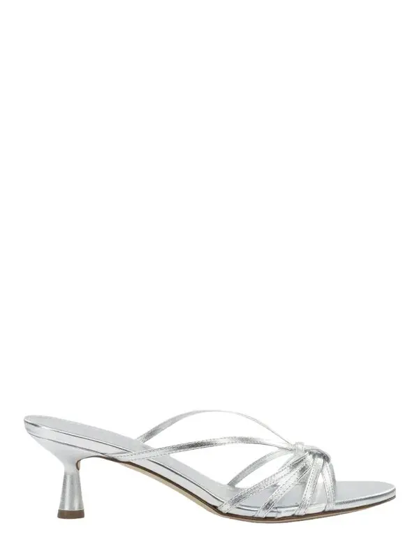 AeydĒ Abby Laminated Leather Sandals - Silver