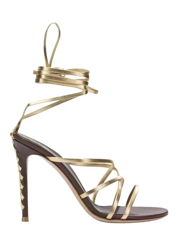GIANVITO ROSSI Lace-up Stiletto-heel Sandals - Brown