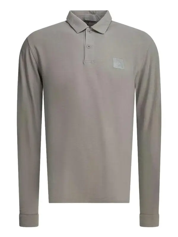 Stone Island Logo-patch Long-sleeve Polo Shirt - Grey
