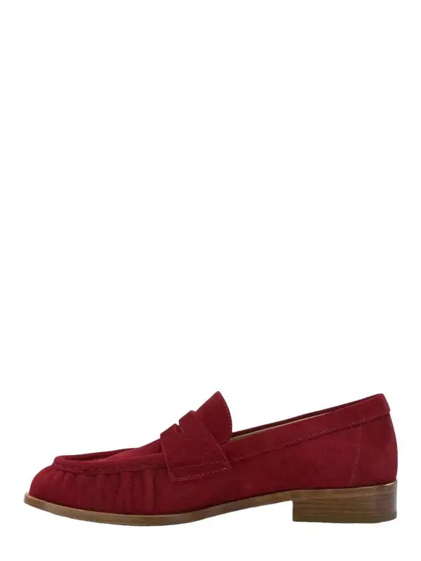 STRATEGIA SHOES Suede Penny Loafers - Red