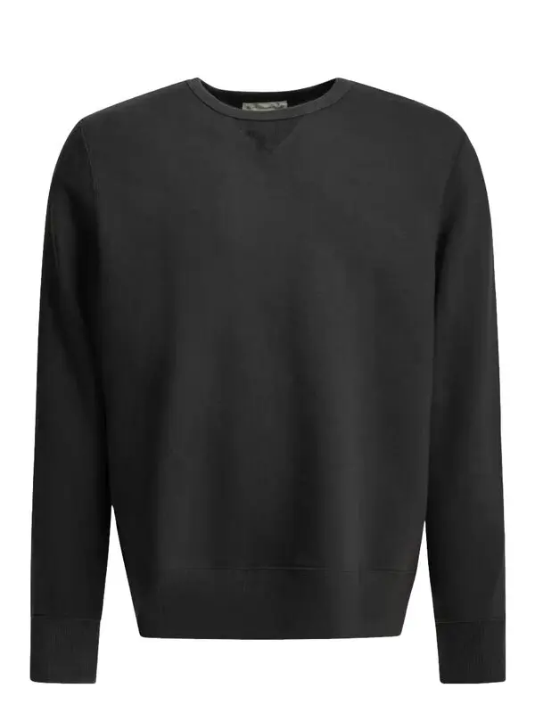 MERZ B. SCHWANEN Ribbed Trim Cotton Sweater - Black