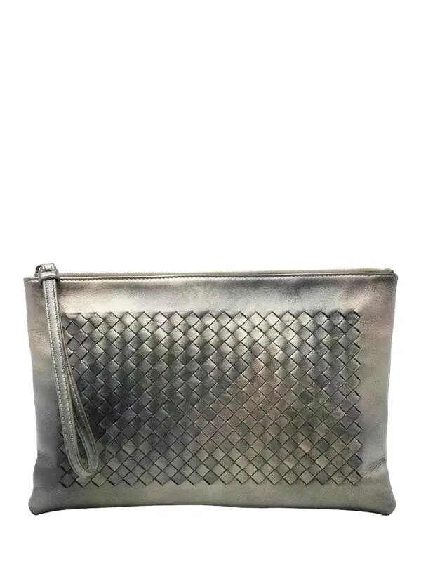 Bottega Veneta 2012-2026 Nappa Intrecciato Wristlet Clutch Bag - Brown