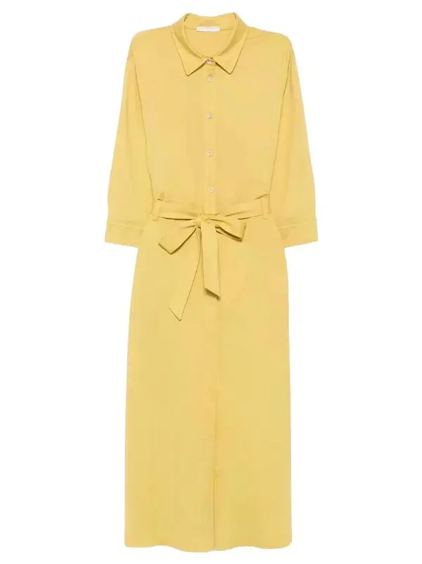 CIRCOLO 1901 Belted Button-down Midi Dress - Yellow