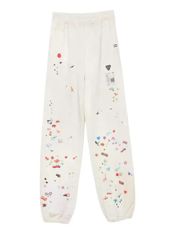Mihara Yasuhiro Sticker-print Track Pants - Neutrals