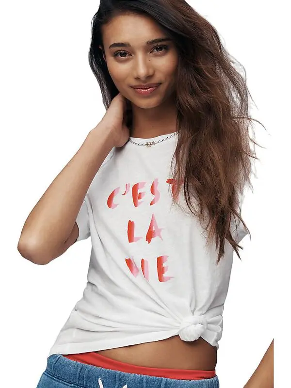 Sundry C'est La Vie Short-sleeve T-shirt - Optic White