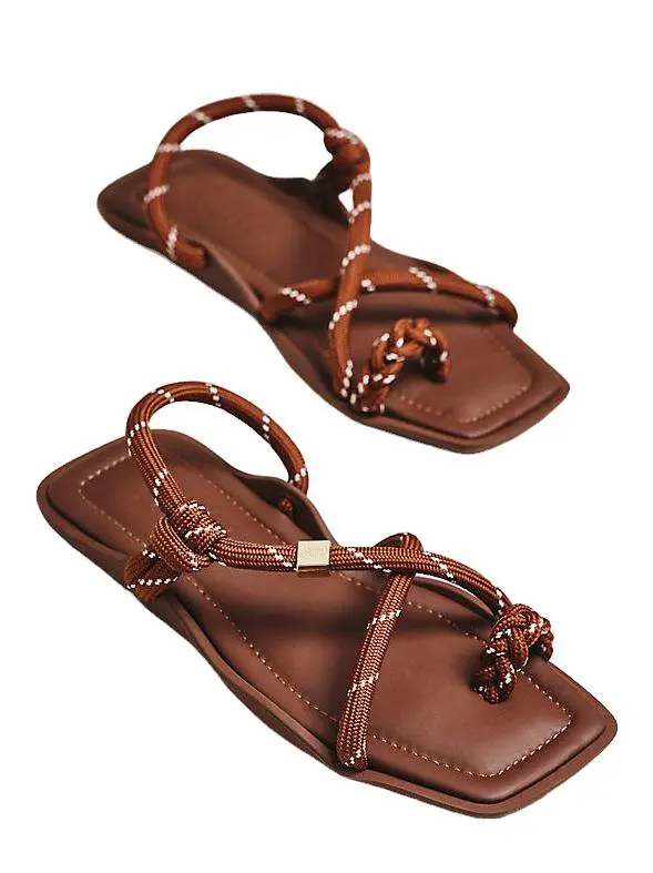 Flowze Rope Square Sandals - Brown