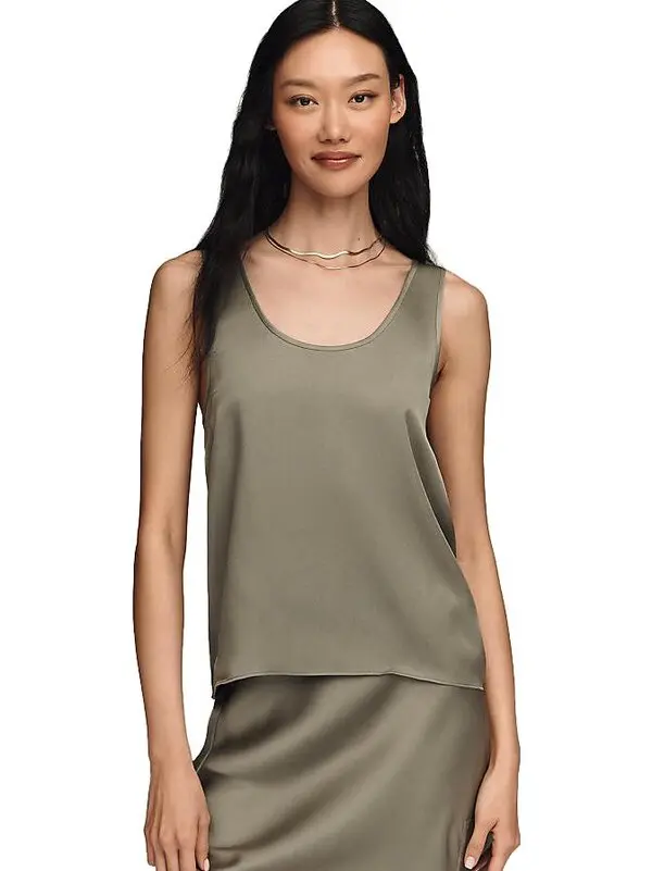 ANINE BING Lea Silk Tank Top - Desert Sage