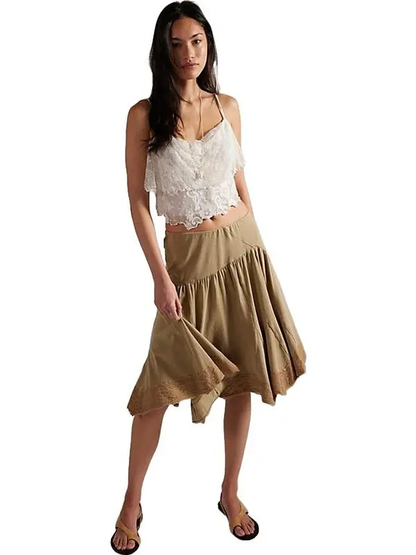 Free People Willow Knit Midi Skirt - Olive