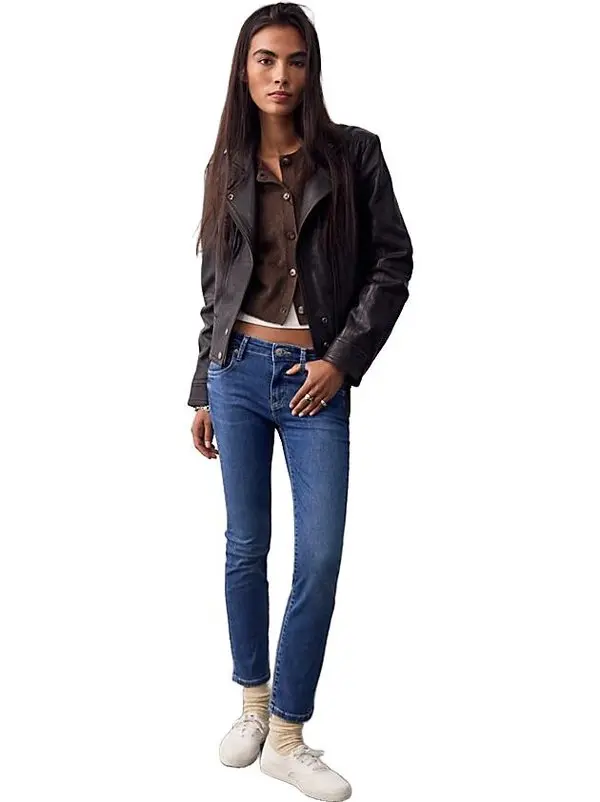 Free People We The Free Paloma Low-rise Cigarette Jeans - Indigo