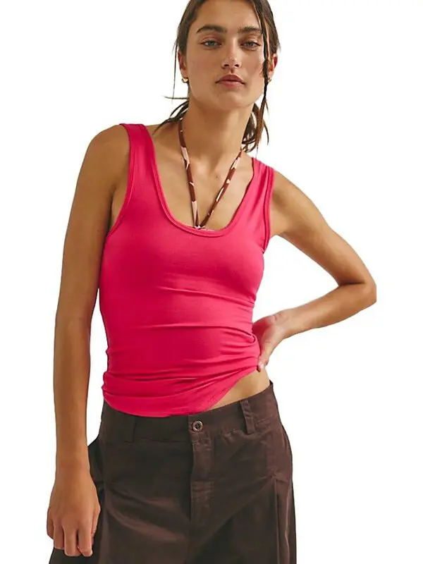 Free People We The Free Yumi Ribbed Knit Tank - Festive Jam