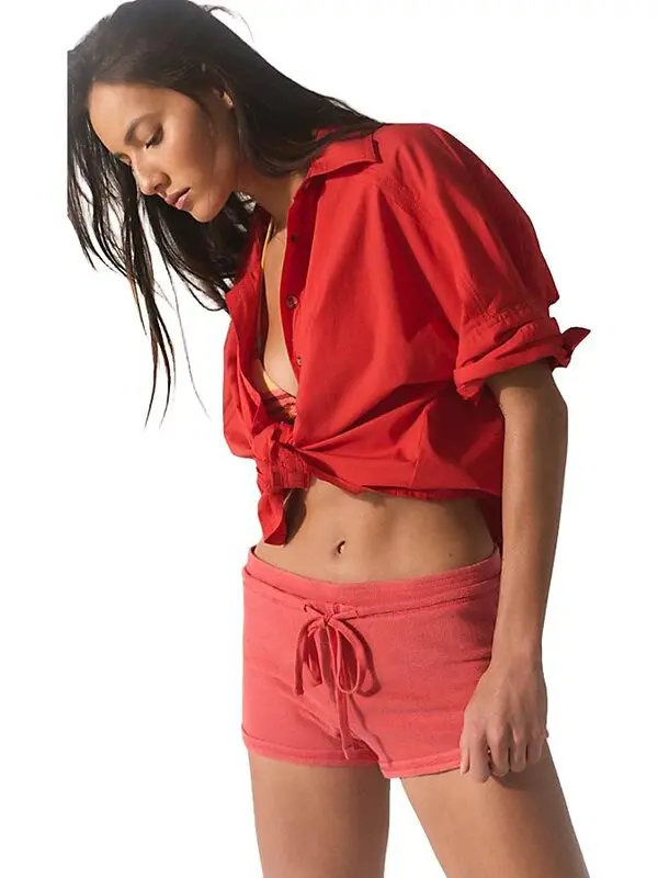 Free People Staycation Lounge Shorties - Tart Berry