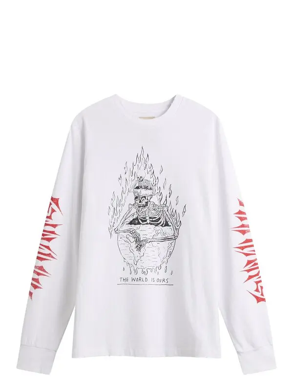 GALLERY DEPT. The World Is Ours Long Sleeve T-shirt - Clean White