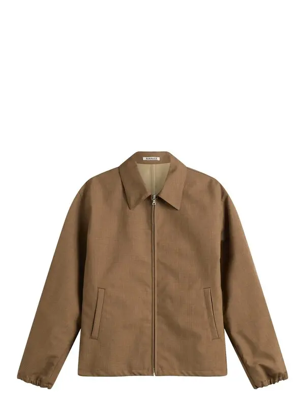 Auralee Bonded Tropical Wool Zip Blouson - Top Brown