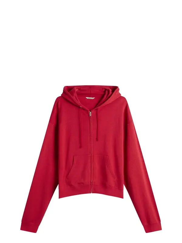 Auralee High Twist Zip Hoodie - Red