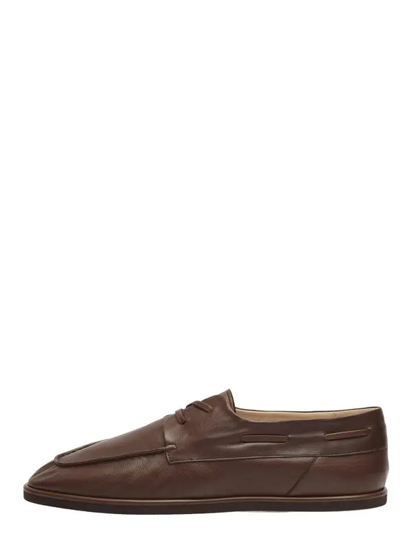 Auralee Leather Deck Shoes - Brown