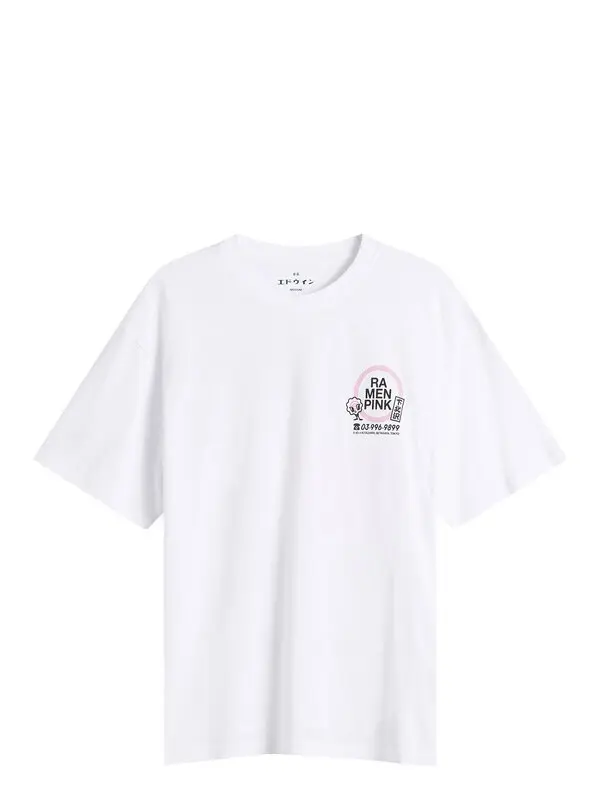 Edwin Ramen Pink Ts - White