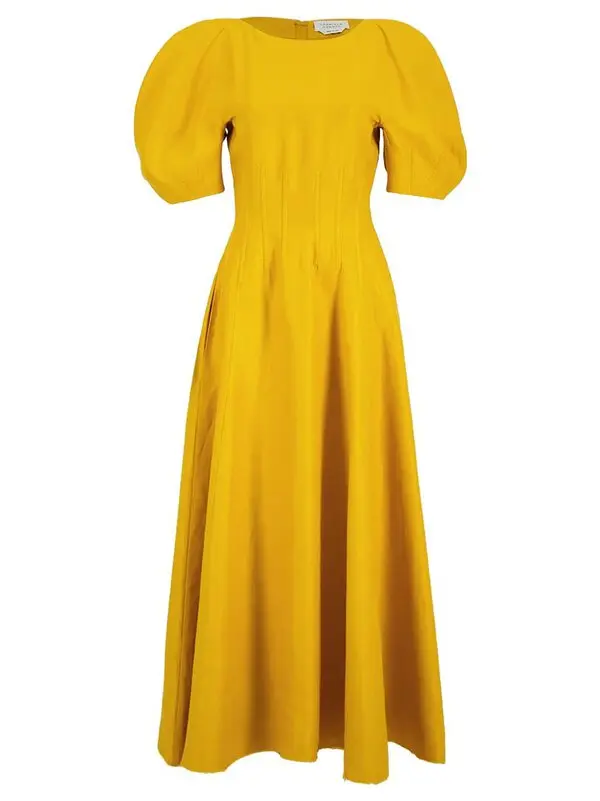 Gabriela Hearst Ranya Puff Sleeve Maxi Dress - Yellow