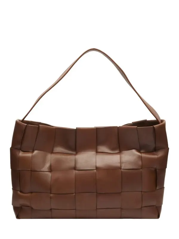 ST. AGNI Woven Large Tote - Chestnut