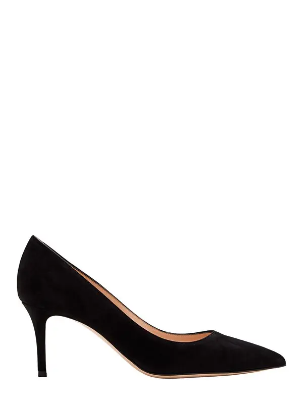 GIANVITO ROSSI 70" Suede Pointed-toe Pumps - Nero