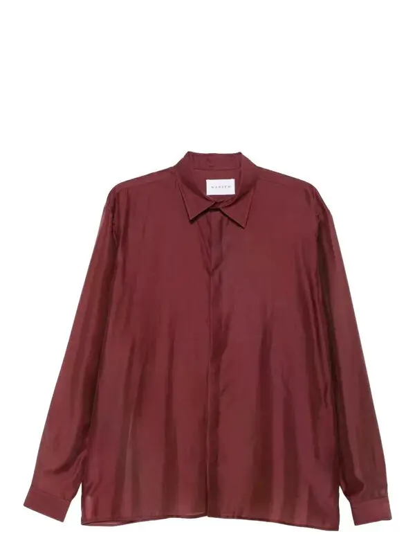 MARSEM Contrast-stitch Long-sleeve Shirt - Red