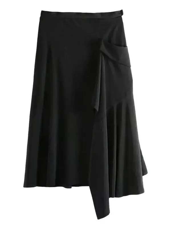 Yohji Yamamoto Asymmetric Draped Skirt - Black
