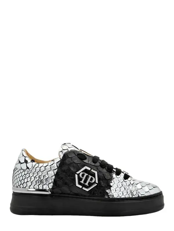 Philipp Plein Pp Hexagon Leather Sneakers - Grey
