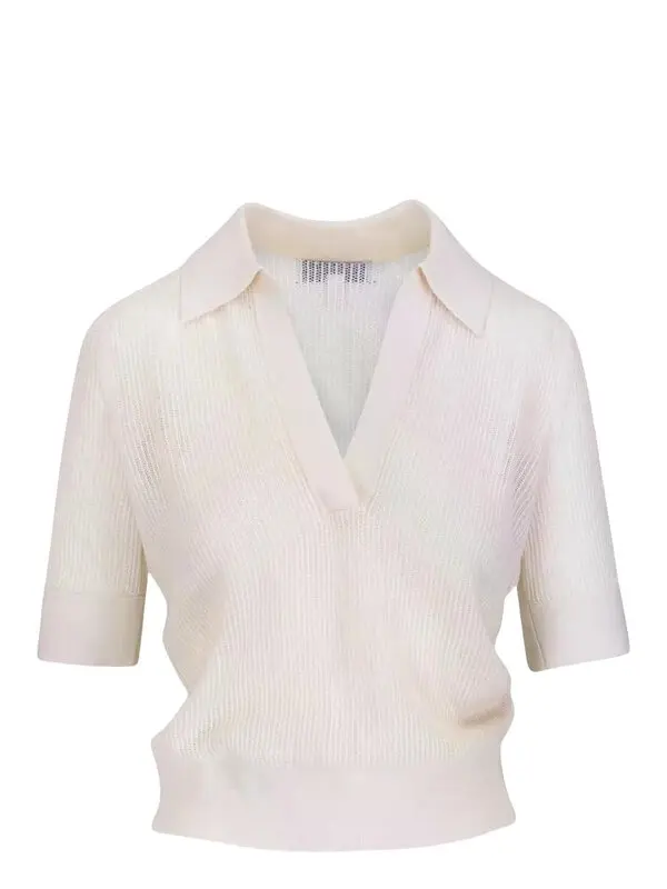 TWP Cashmere Polo Top - Neutrals