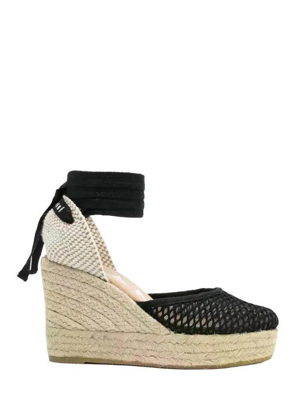 Manebí Wrap-tie Mesh Espadrilles - Black
