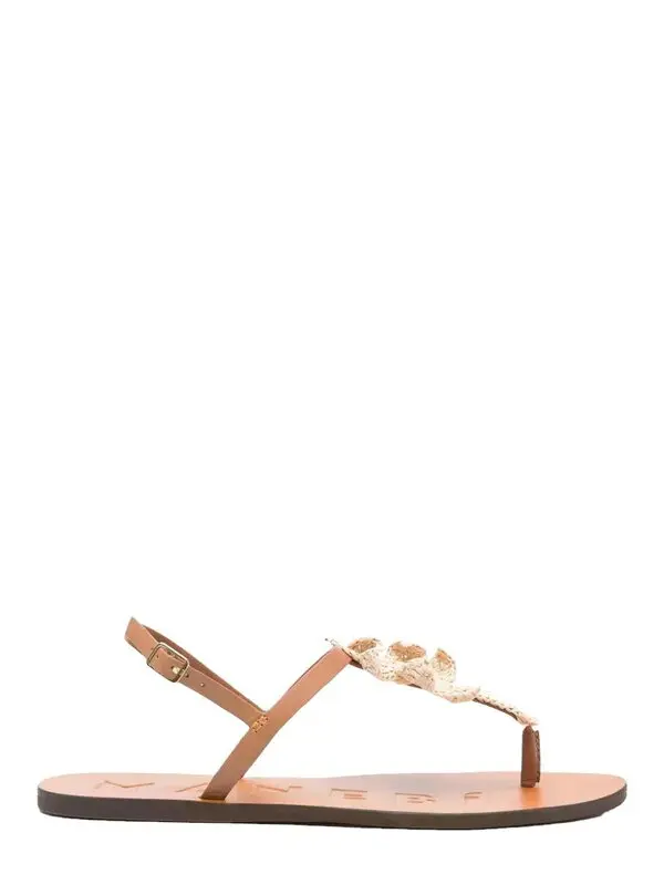 Manebí Palm-patch Thong Sandals - Brown