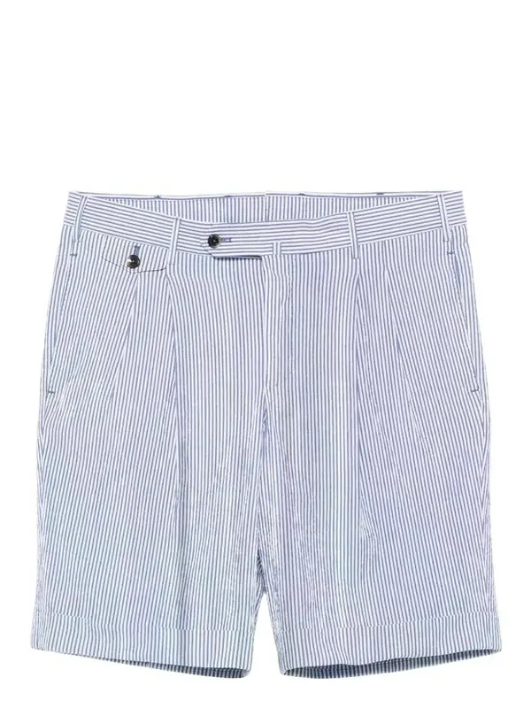 PT TORINO Striped Seersucker Shorts - Blue